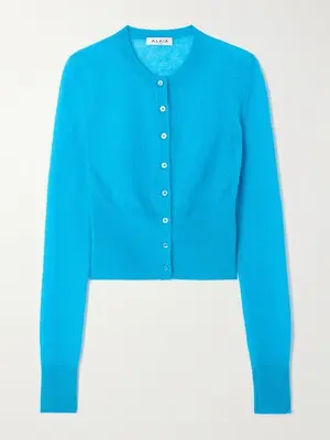 Alaïa Mohair-blend Cardigan - Blue