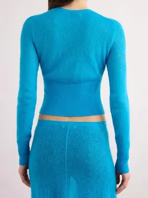 Alaïa Mohair-blend Cardigan - Blue