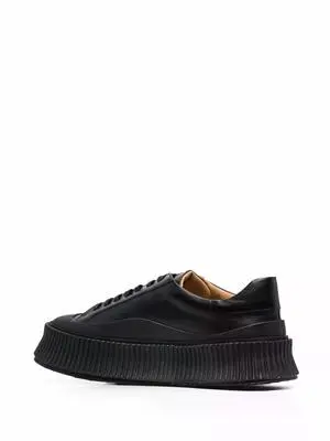 JIL SANDER Leather Platform Sneakers - Black