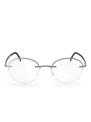 SILHOUETTE Rimless Oval Eyeglasses - Grey