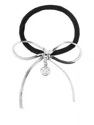 MAISON MICHEL Mya Bow-embellishment Scrunchie - Silver