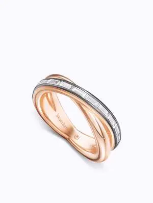 BRIONY RAYMOND Shadow Entwine Diamond Ring - 18 Karat Rose Gold