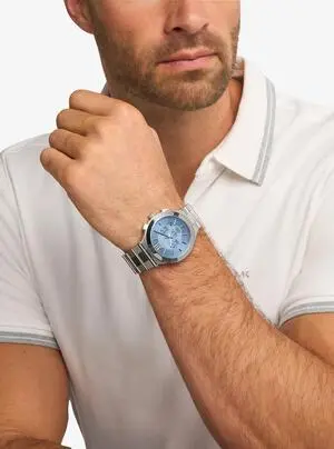 Michael Kors Oversized Billie Watch With Blue Dial - Silver