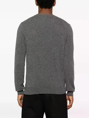 Play Comme Des Garcon Heart-emblem V-neck Sweater - Grey