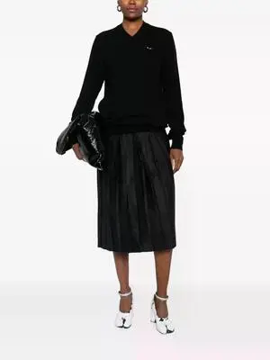 Play Comme Des Garcon Logo-patch Sweater - Black