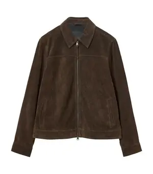 ALLSAINTS Rhone Suede Zip-up Jacket - Brown