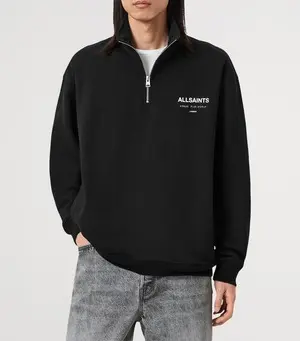 ALLSAINTS Cotton Underground Half-zip Sweatshirt - Black