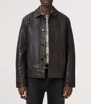 ALLSAINTS Nates Leather Jacket - Brown