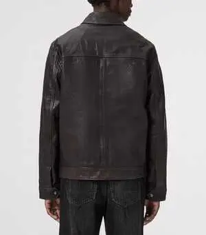 ALLSAINTS Nates Leather Jacket - Brown