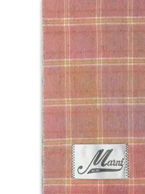 Marni Checked Fringed Scarf - Pink