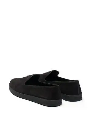 Prada Logo-plaque Suede Loafers