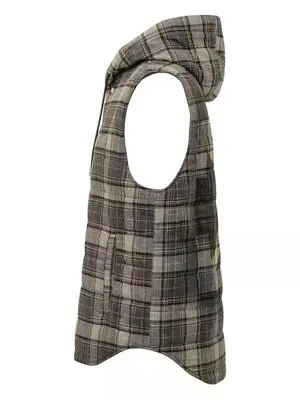 Off-White Hooded Plaid Vest