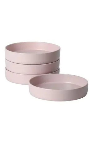STONE + LAIN Albie Stoneware 4-piece Pasta Bowl Set - Pink