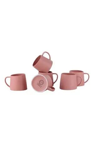 STONE + LAIN Delilah Porcelain 6-piece Mug Set - Terracotta