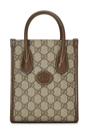 Gucci Gg Supreme Interlocking G Tote - Brown