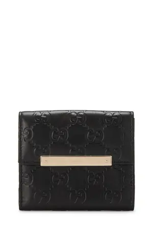 Gucci Ssima French Flap Wallet - Black