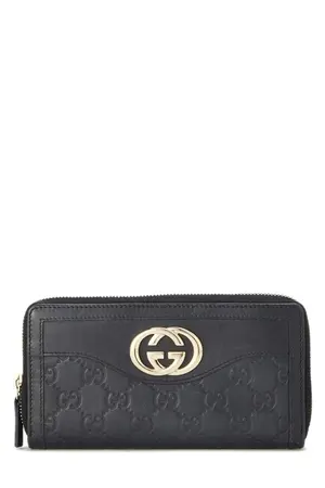 Gucci Ssima Britt Zip Around Wallet - Black
