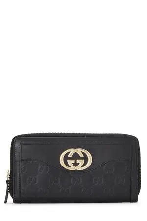 Gucci Ssima Britt Zip Around Wallet - Black
