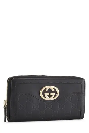 Gucci Ssima Britt Zip Around Wallet - Black