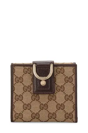 Gucci Original Gg Canvas Compact D-ring Wallet - Brown