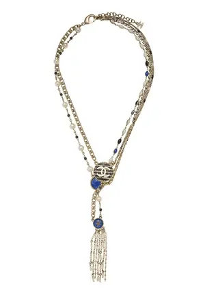 CHANEL CC Crystal Pendant Necklace