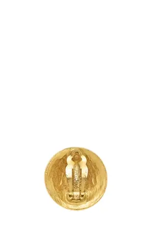 Chanel Cc Round Grapevine Clip-on Earrings
