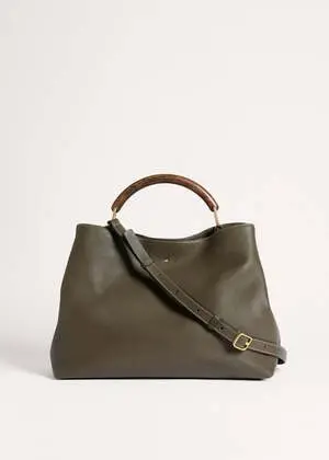 ME+EM Leather Day Bag - Intense Olive