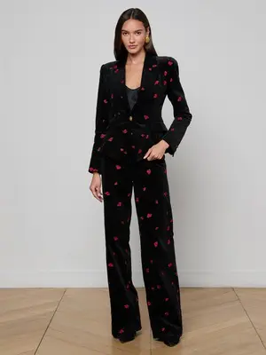 L'Agence Kaisley Velvet Blazer