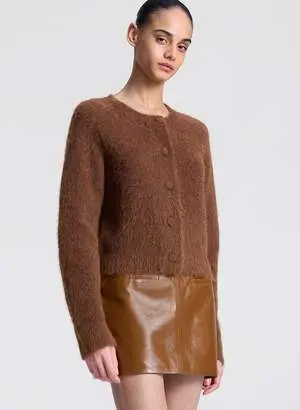 A.L.C. Cowan Leather Mini Skirt - Saddle