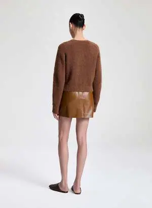 A.L.C. Cowan Leather Mini Skirt - Saddle