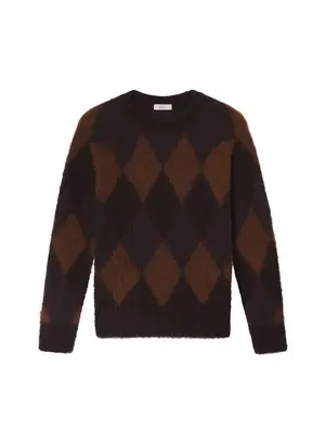 A.L.C. Ezra Brushed Alpaca Argyle Sweater - Deep Plum/bronco/dark Umber