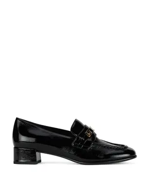 Jeffrey Campbell Book-smart Loafer Pumps - Black Crinkle Patent