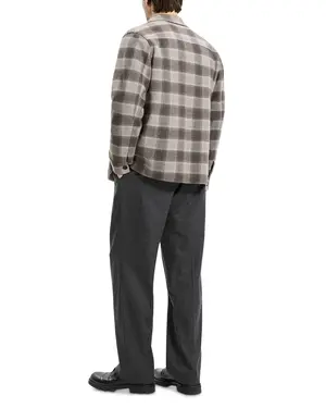 Theory Wool & Cashmere Check Overshirt - Feather Multi