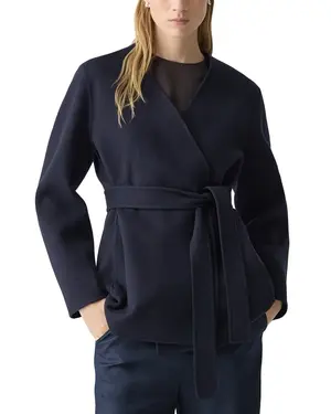 Theory Wool & Cashmere Wrap Jacket - Black