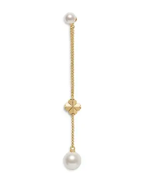 Kate Spade New York Spade Flower Imitation Pearl Chain Drop Earrings - Pearl/gold