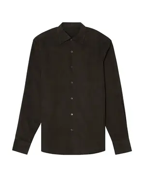 Robert Talbott Morgan Pinwale Corduroy Shirt Olive