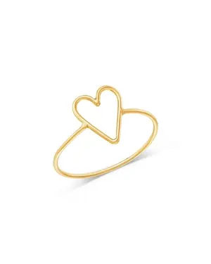 Zoe Chicco 14k Yellow Open Heart Wire Ring - Gold