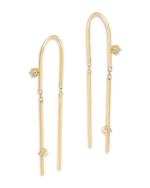 Zoe Chicco 14k Yellow Diamonds Wire Threader Earrings - Gold
