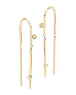 Zoe Chicco 14k Yellow Diamonds Wire Threader Earrings - Gold