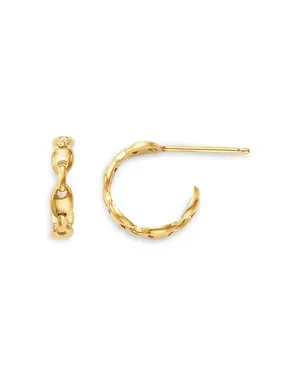 Zoe Chicco 14k Yellow Mariner Link Huggie Hoop Earrings