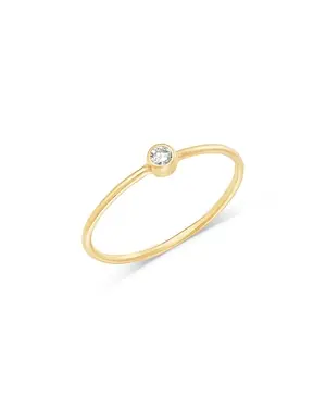 Zoe Chicco 14k Yellow Diamond Solitaire Ring - Gold