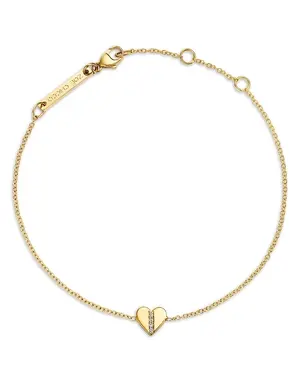Zoe Chicco 14k Yellow Diamond Heart Bracelet - Gold