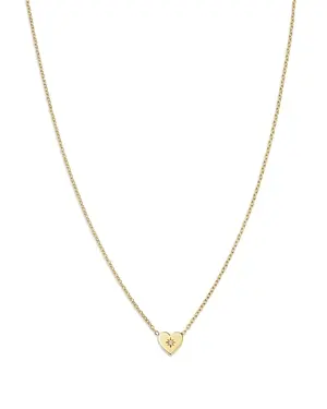 Zoe Chicco 14k Yellow Diamond Heart Pendant Necklace - Gold