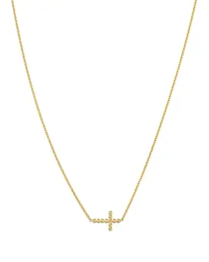 Zoe Chicco 14k Yellow Diamond Cross Pendant Necklace - Gold