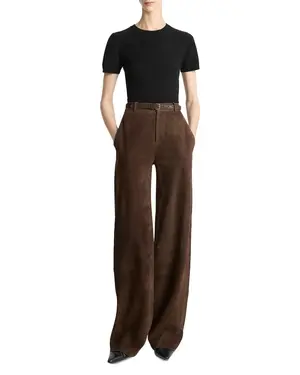 Vince Mid-rise Suede Trousers