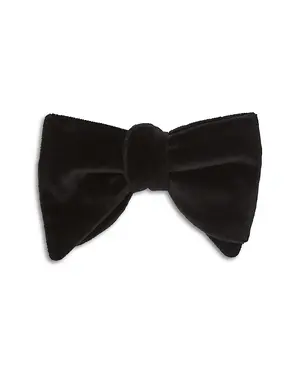 REISS Hike Velvet Bow Tie - Black