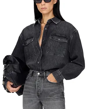 Women's Black Denim Shirts