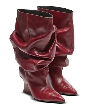 Women's Red Wedge Boots