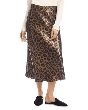 Karen Kane Bias Cut Midi Skirt - Leopard