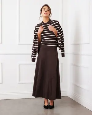 Karen Kane Tiered Faux Suede Skirt